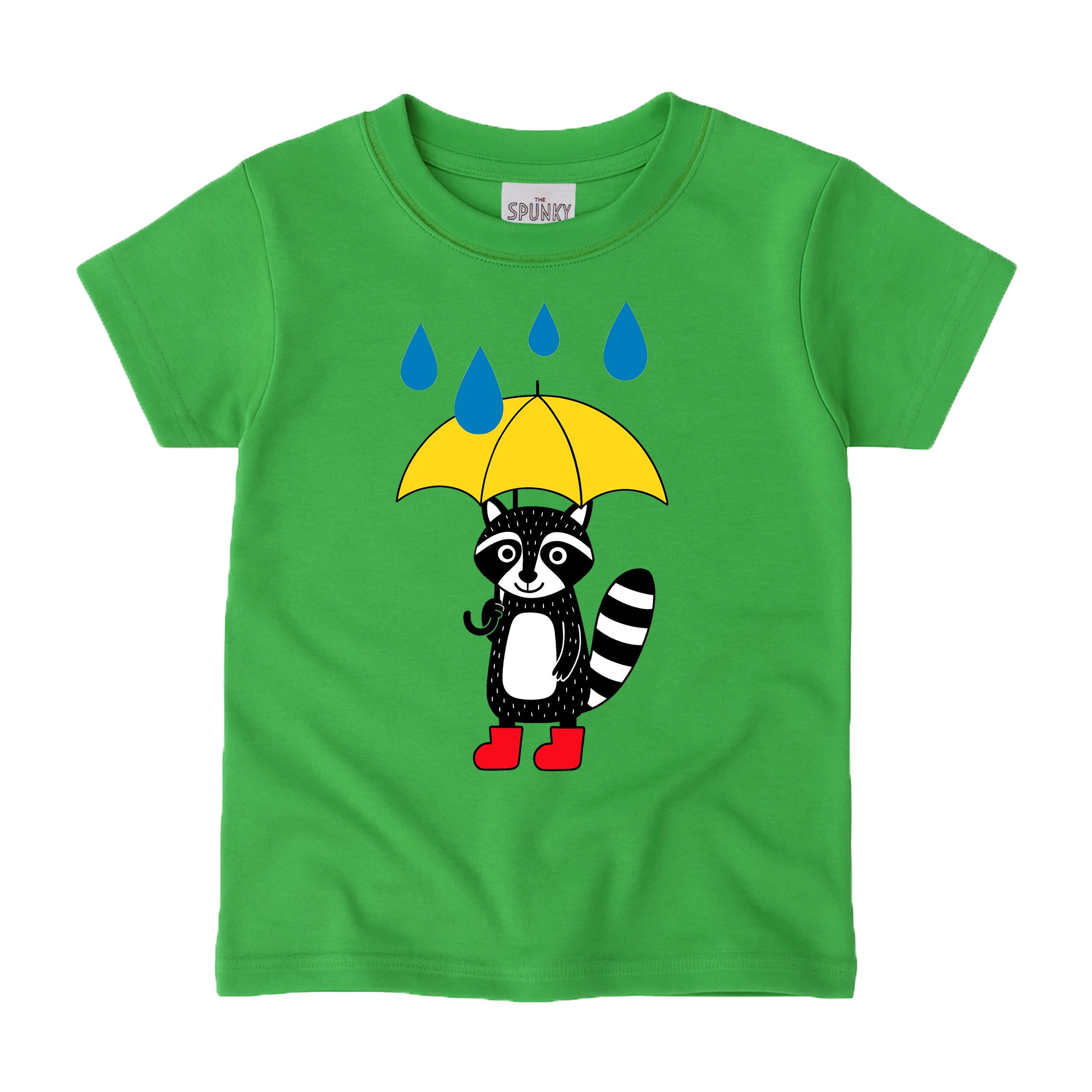 The Spunky Stork - Rain Boots Raccoon Organic Baby Toddler Shirt