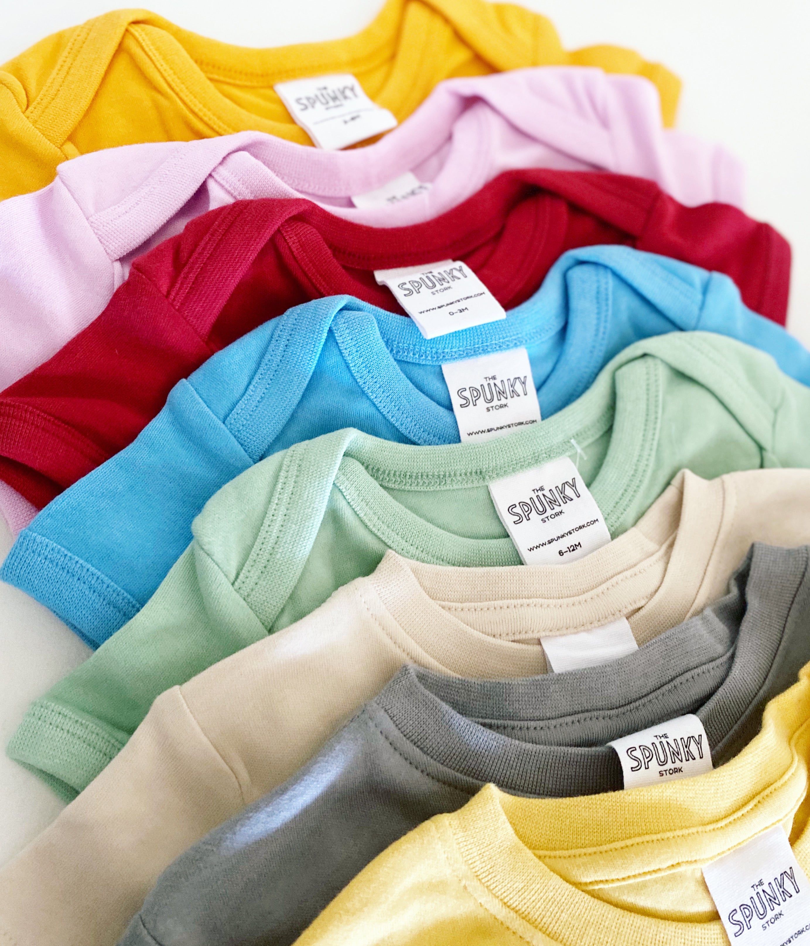 Organic Cotton Blank Baby Bodysuits | Spunky Stork