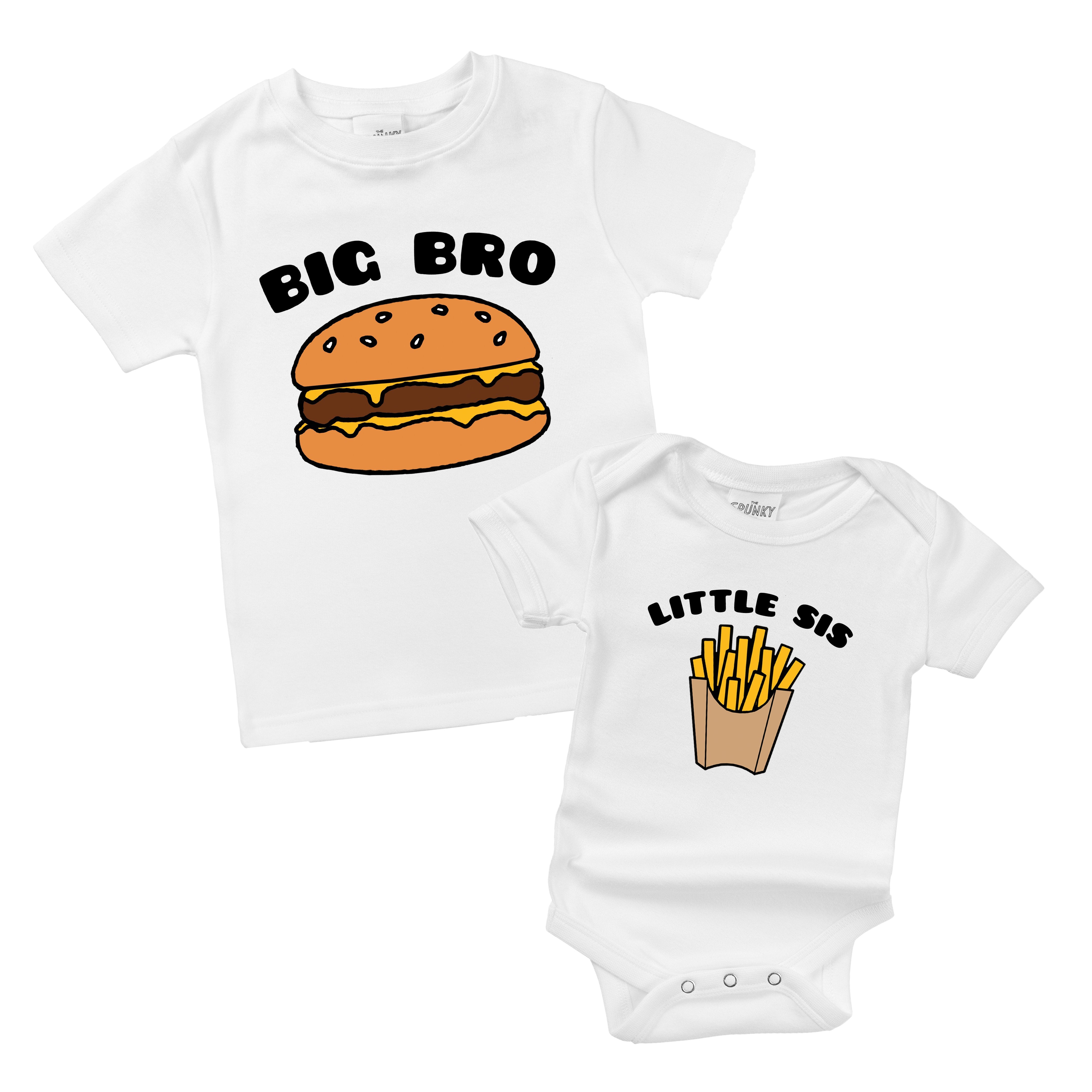 Burger and Fries Matching Sibling Shirts | The Spunky Stork