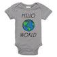 Hello World Organic Cotton Baby Bodysuit | The Spunky Stork