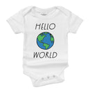 Hello World Organic Cotton Baby Bodysuit | The Spunky Stork