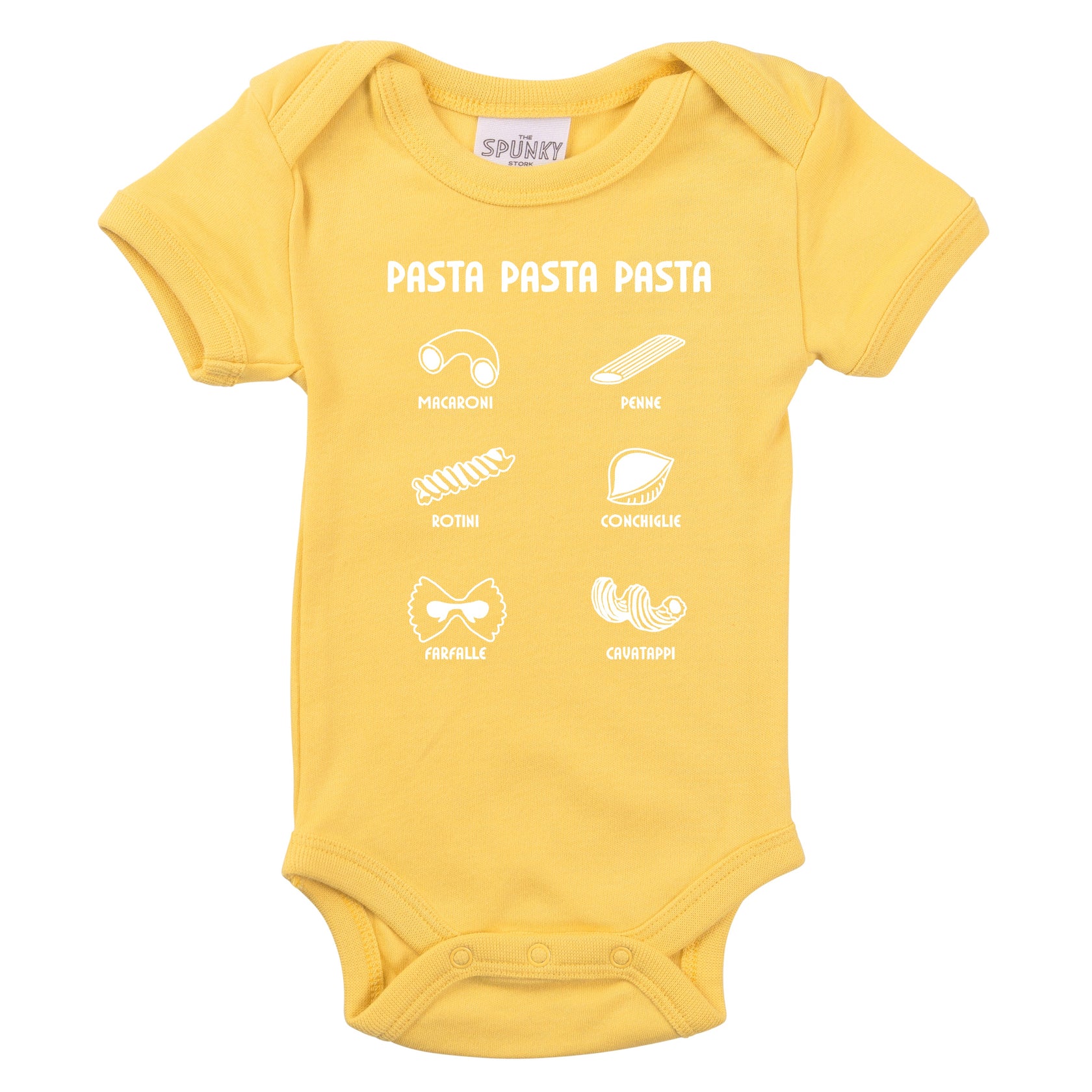 The Spunky Stork - Pasta Chart Foodie Cute Italian Baby Toddler Shirt