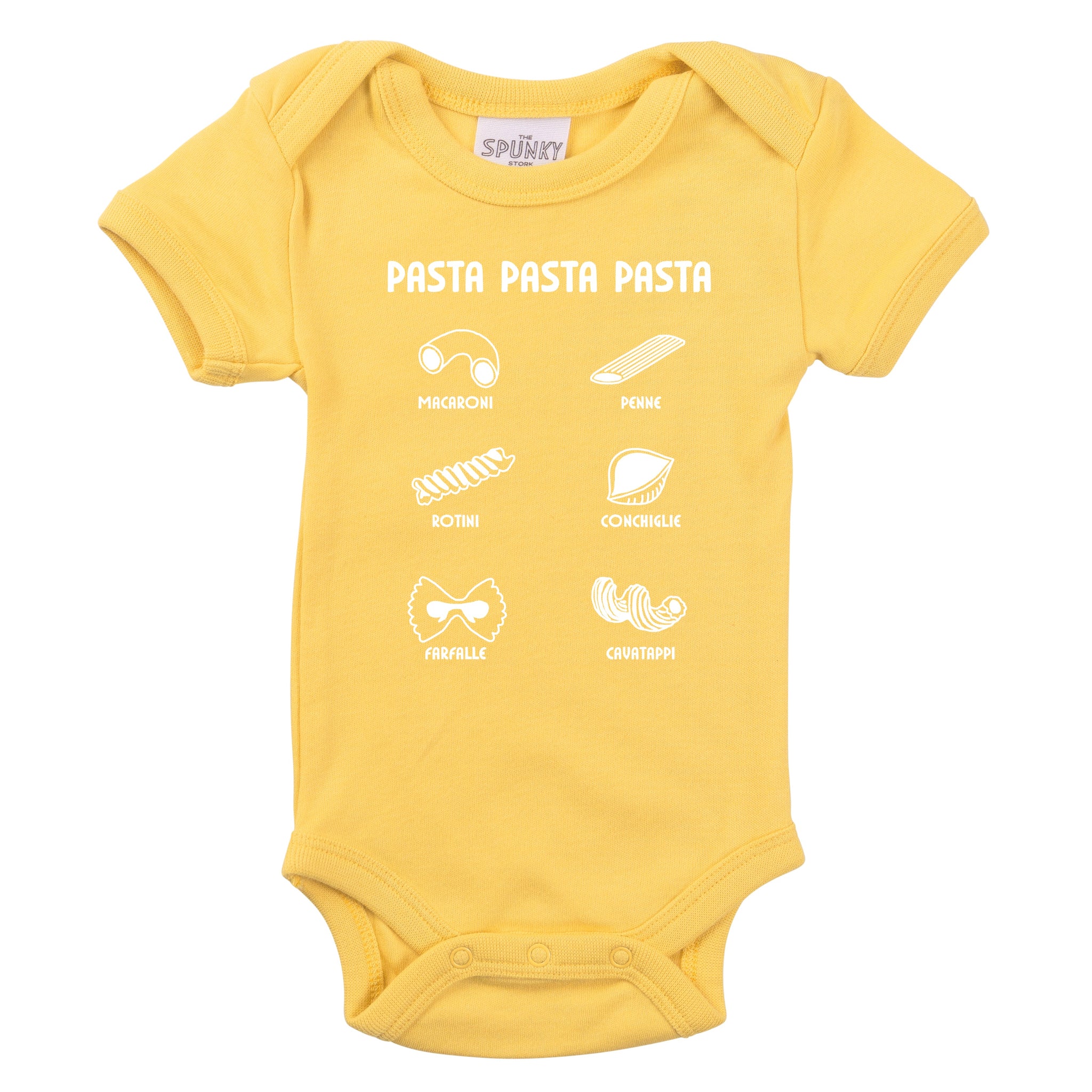 The Spunky Stork - Pasta Chart Foodie Cute Italian Baby Toddler Shirt
