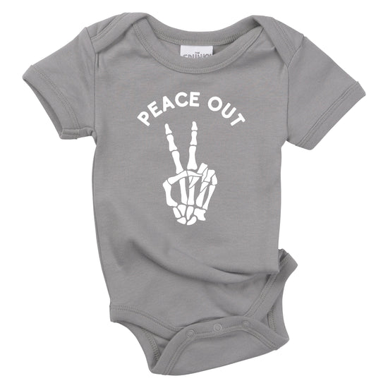 The Spunky Stork - Peace Skeleton Hand Halloween Baby Toddler Shirt