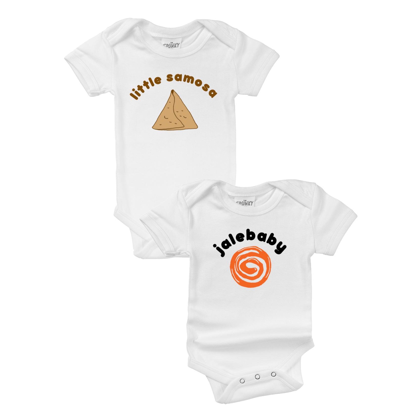 The Spunky Stork - Samosa Jalebi Indian Organic Baby Toddler Twin Set